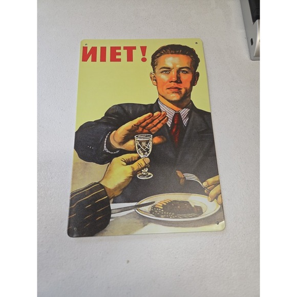 Art | Vintage Soviet Propaganda Metal Sign Niet Retro Ussr Poster ...